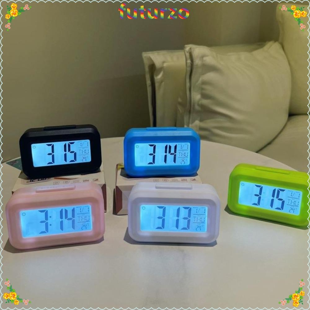 FUTURZO Digital Alarm Clock, LCD Display Calendar LED Digital Clock ...
