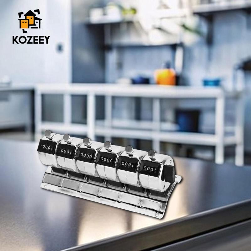 KOZEEY Tally Counter Metal, Resettable, Linked, 6 Units, Pitch, Manual ...