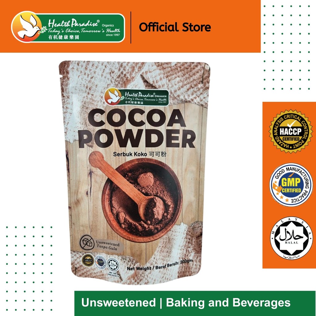 Health Paradise Cocoa Powder 200g Unsweetened | Shopee Malaysia