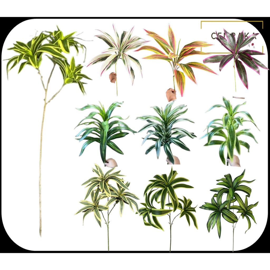 3 Head Forest Bamboo Wood Plant Artificial Wedding Home Decor Leaf ...