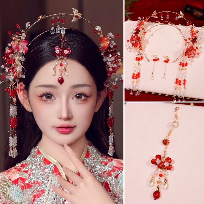 Ready Stock/Chinese Style Headwear Hehong Virgin Hanfu Dragon Phoenix ...