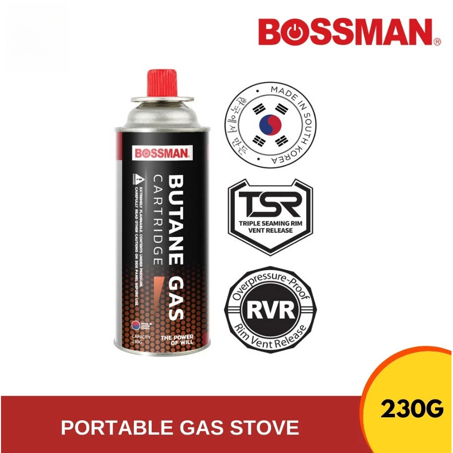 [ BOSSMAN ] (BBG-230) 230g Butane Gas Cartridge | Portable Stove Gas ...