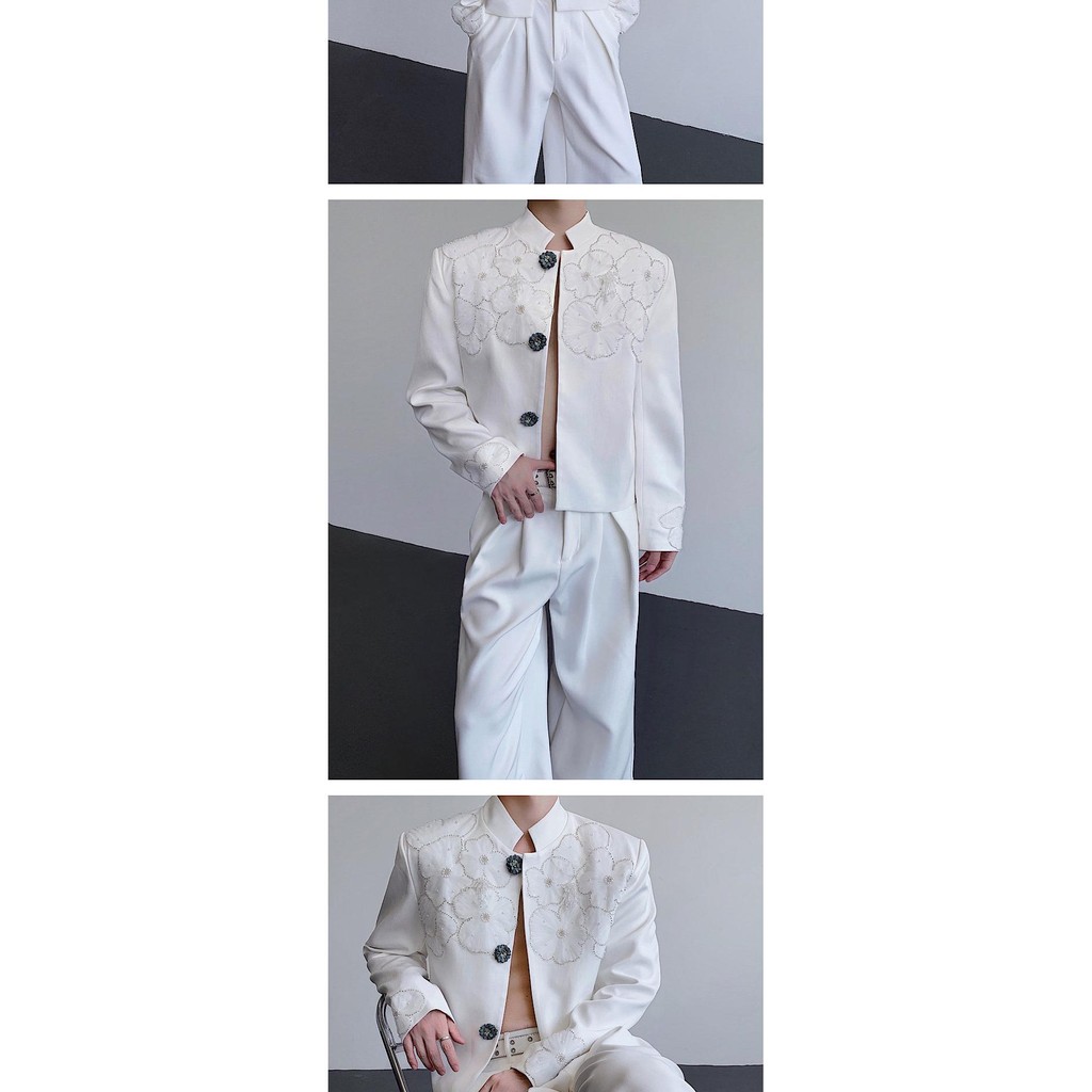 Dark Series 25 Gauze Flower Embroidery Gorgeous Light Luxury Men's ...
