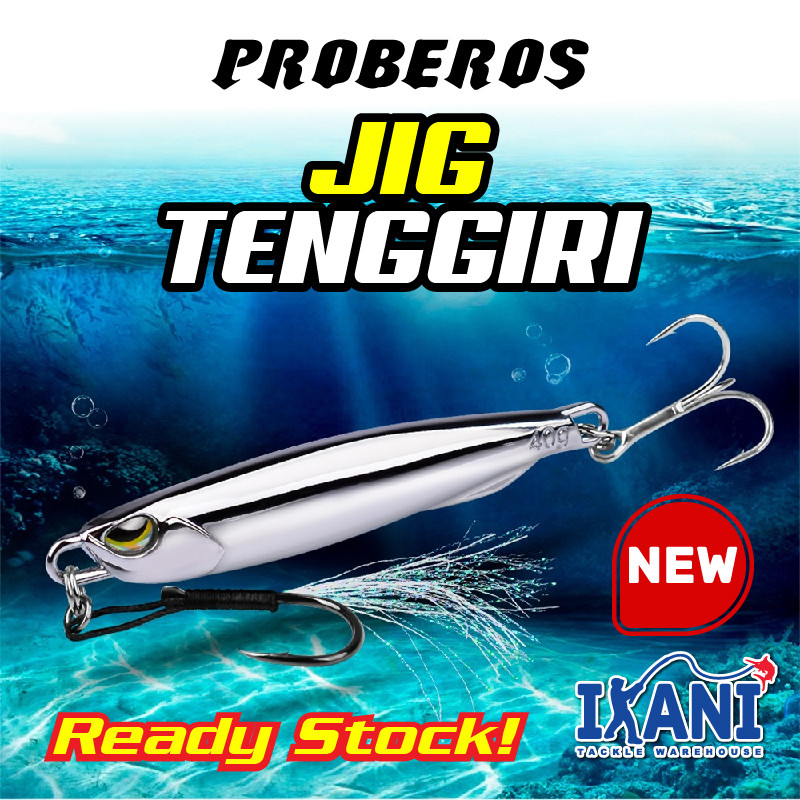 PROBEROS Jig Tenggiri Silvery Metal Jig Fishing Lure Mirror Reflective ...