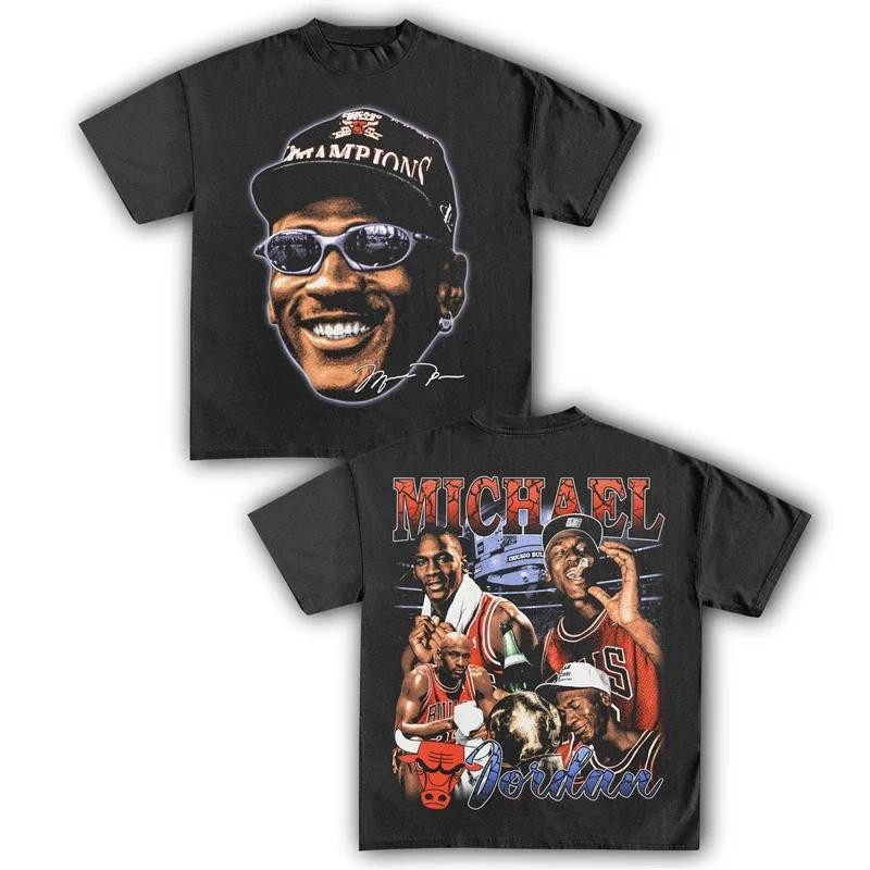 Michael Bassketball Jordan Kenmerkende Katoenen T-Shirt Vrouwen Unisex ...