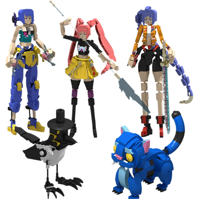 New KPop Demon Hunters Building Block Rumi Zoey Mira Derpy Tiger Model ...