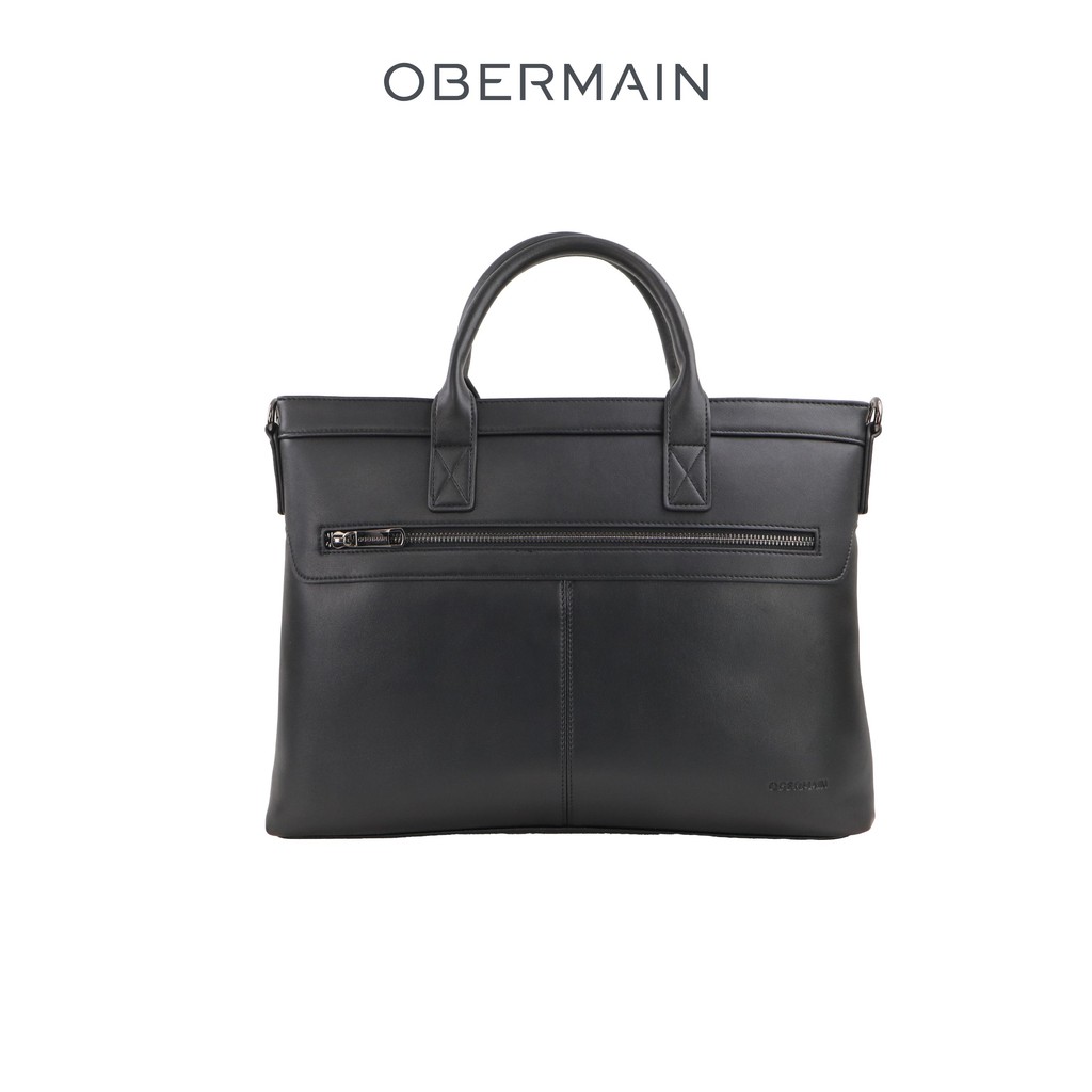 OBERMAIN Men's Document Bag / Synthetic Leather / Black / OBD495P5 ...