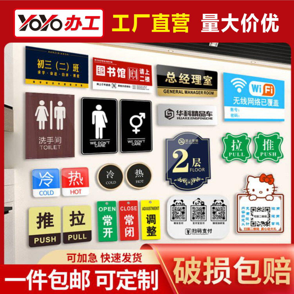 Acrylic Board UV Printing Customized Company Department House Sign ...