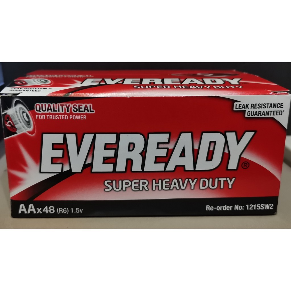 48PCS 1 Box Original Eveready Super Heavy Duty Battery DOUBLE A (AA ...