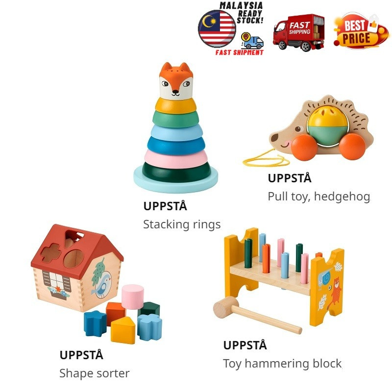 MINIKEA Children Montessori Toys (Toy Hammering Block, Pull Toy, Shape ...