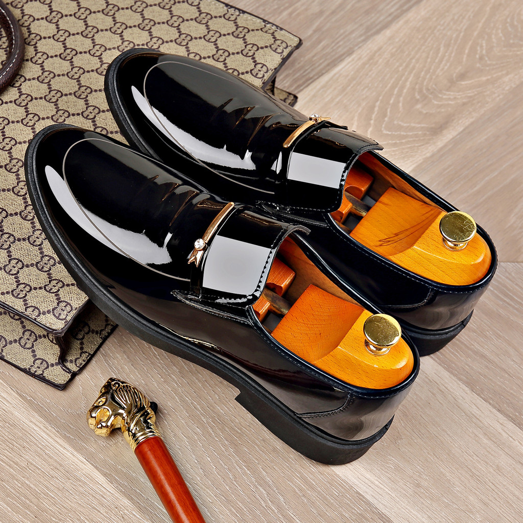 【HIGH QUALITY】Men's Premium Patent PU Point Toe Shoes For Business and ...