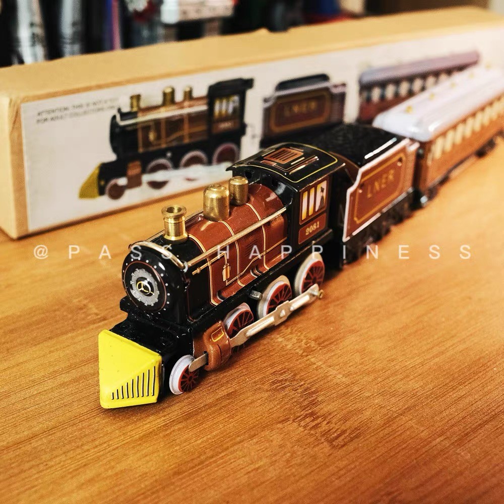 Vintage Antique Three-Section Train Wind-Up Tin Toy for Export ...