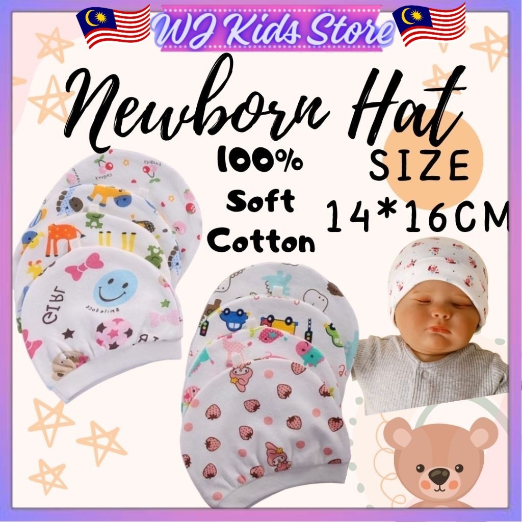 🔥WITH FREE GIFT !! 🔥NEWBORN HAT CAP TOPI Cute Animal Soft Cotton Infant ...