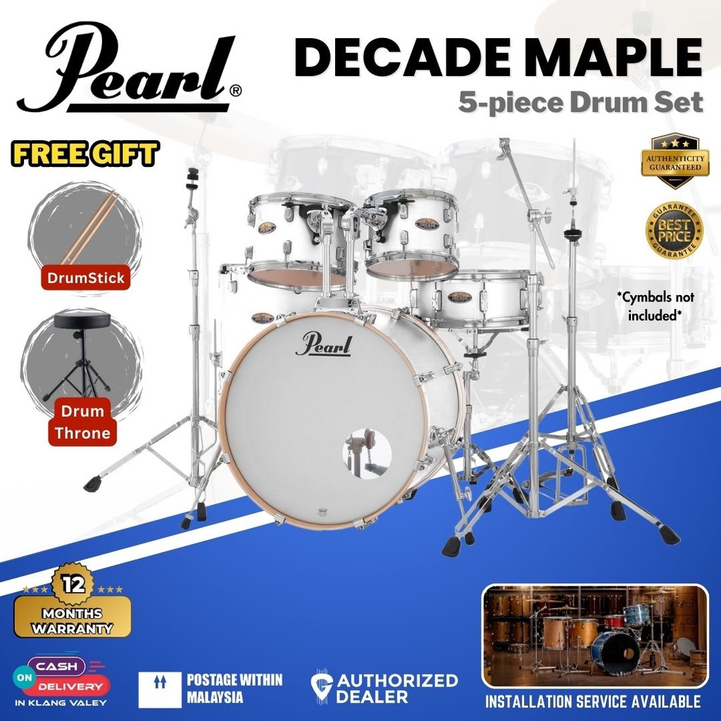 Pearl Decade Maple 5-Piece Drum Set with Pearl (HWP930) Hardware ...