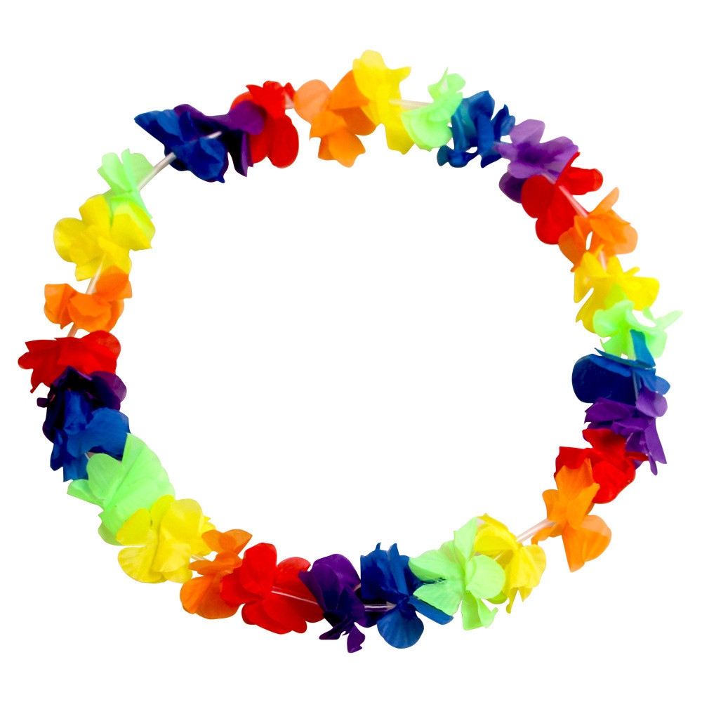 Hawaiian Hula Leis Dance Wreath Garland Artificial Flowers Fabric Neck Loop for Luau Party ...