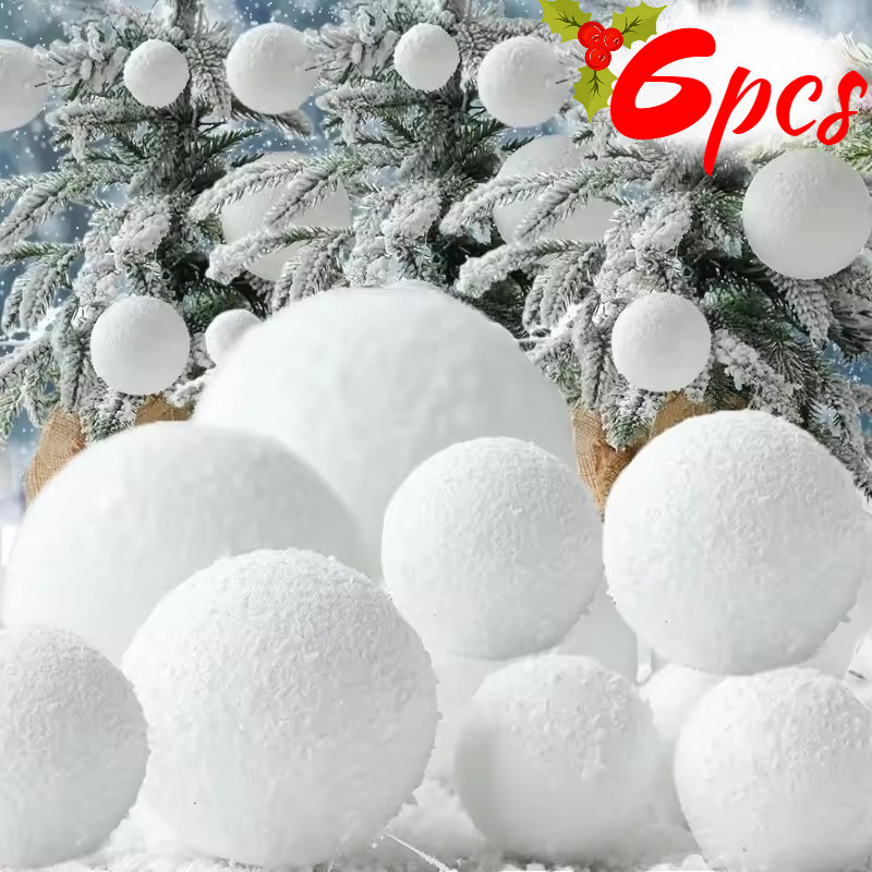 White Foam Snowballs Christmas Tree Hanging Ornament Winter New Year ...