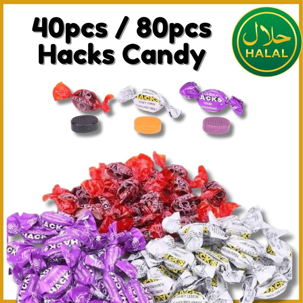 40pcs Gula-gula Hacks Candy (Original / Honey Lemon / Blackcurrant ...