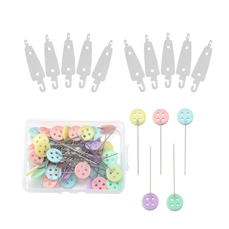 110Pcs/set of Colored Stainless Steel Button Type Pins DIY Craft Sewing ...