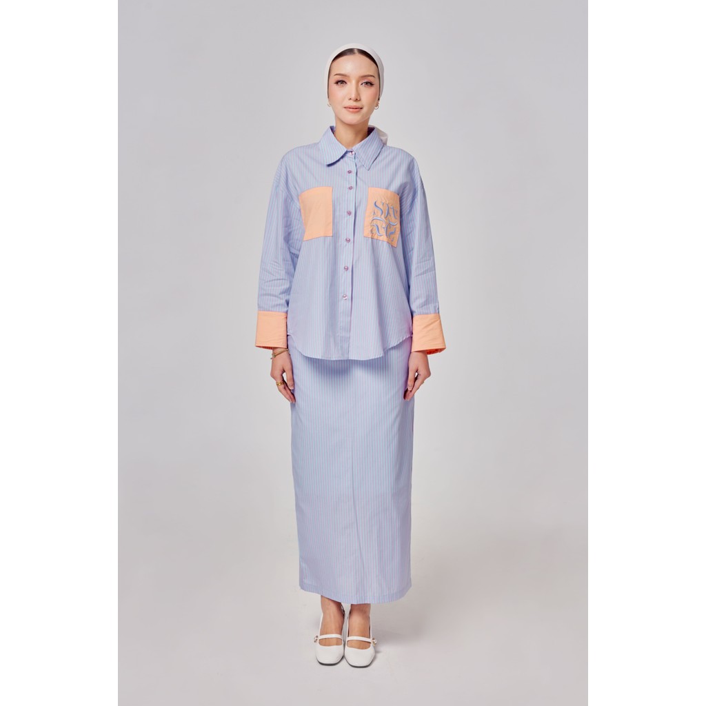 SHE DAZZLE Madeline Set In Blue Salmon | Shopee Malaysia