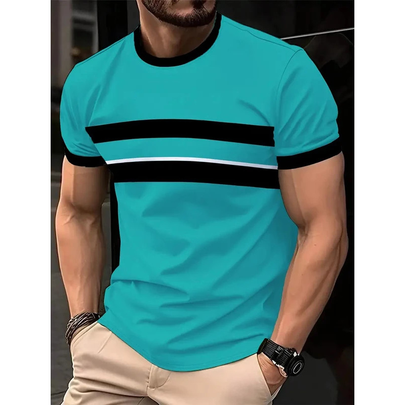 Simple Fashion Striped T Shirts For Men Summer Casual Daily Wear 3D ...