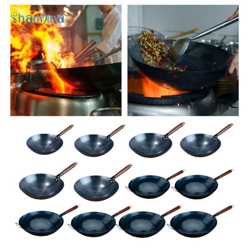 Shamjina Wok Pan Nonstick Wok Iron Wok Chinese Wok for Meat Omelets ...