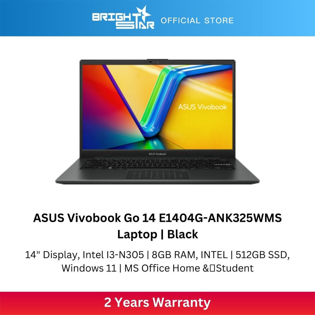ASUS Vivobook Go 14 E1404G-ANK325WMS Laptop - 14" FHD/i3-N305/8GB/512GB ...