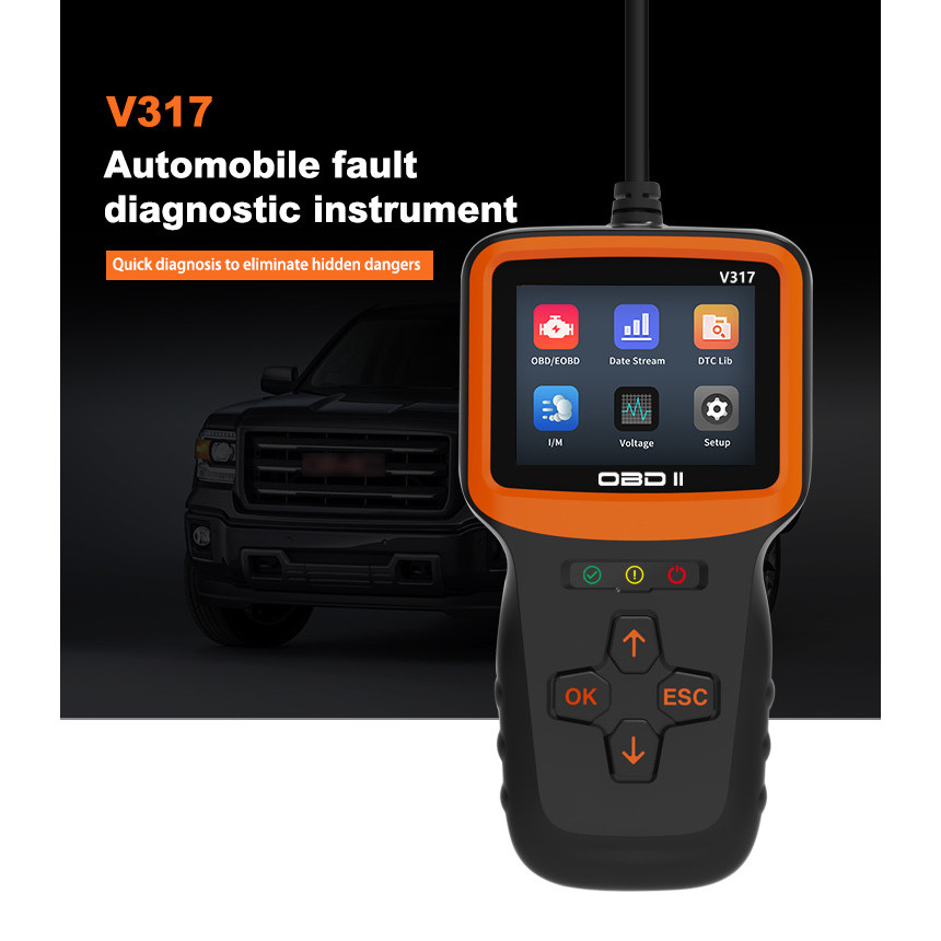V317 OBD2 Car Diagnostic Scanner Code Reader – Check Engine, Live Data ...