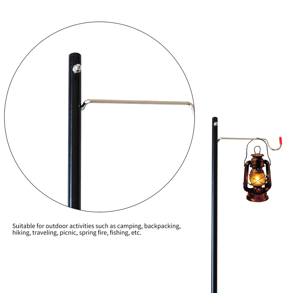 Lantern Post Pole - Aluminum Alloy Portable Lamp Stand Hook Hanging ...