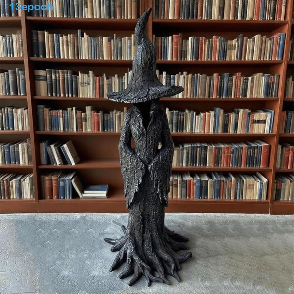 EPOCH Halloween Witch Statue, Retro Style Black Ghost Witch Sculpture ...