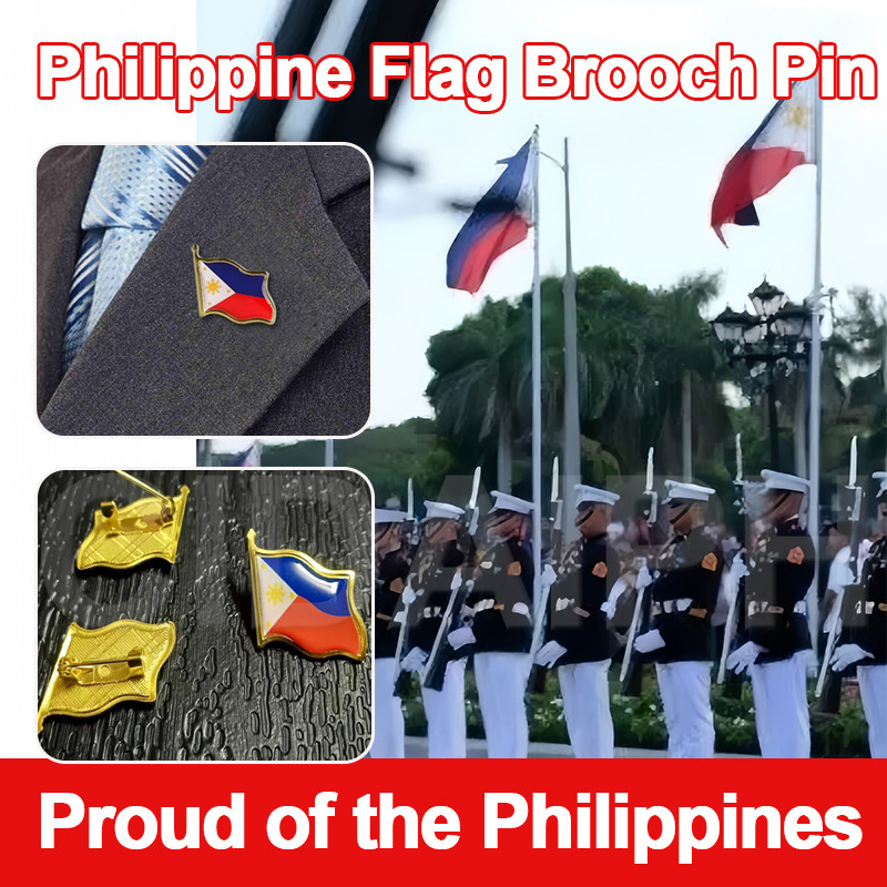 Philippine Flag Brooch Pin - Alloy Metal Lapel Pin for Pinoy Pride ...