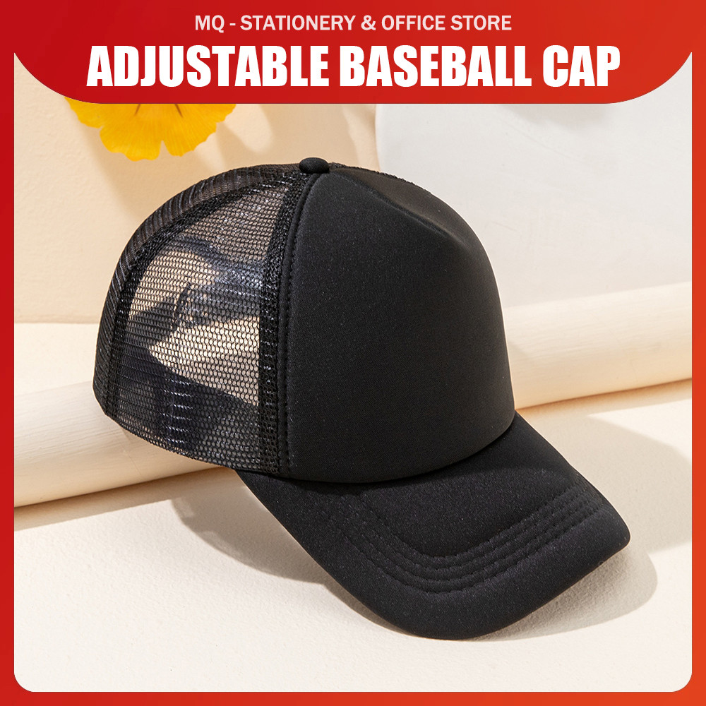 Adjustable Plain Baseball Cap (Ready Stock) Unisex Magic Tape 棒球网眼鸭舌帽 ...