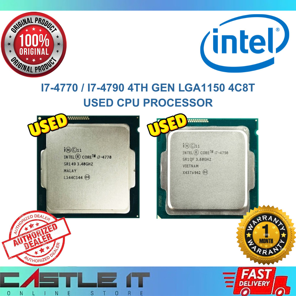 Intel Core i7-4770 / i7-4790 / 4790K 4th Gen LGA1150 4C8T Used CPU ...