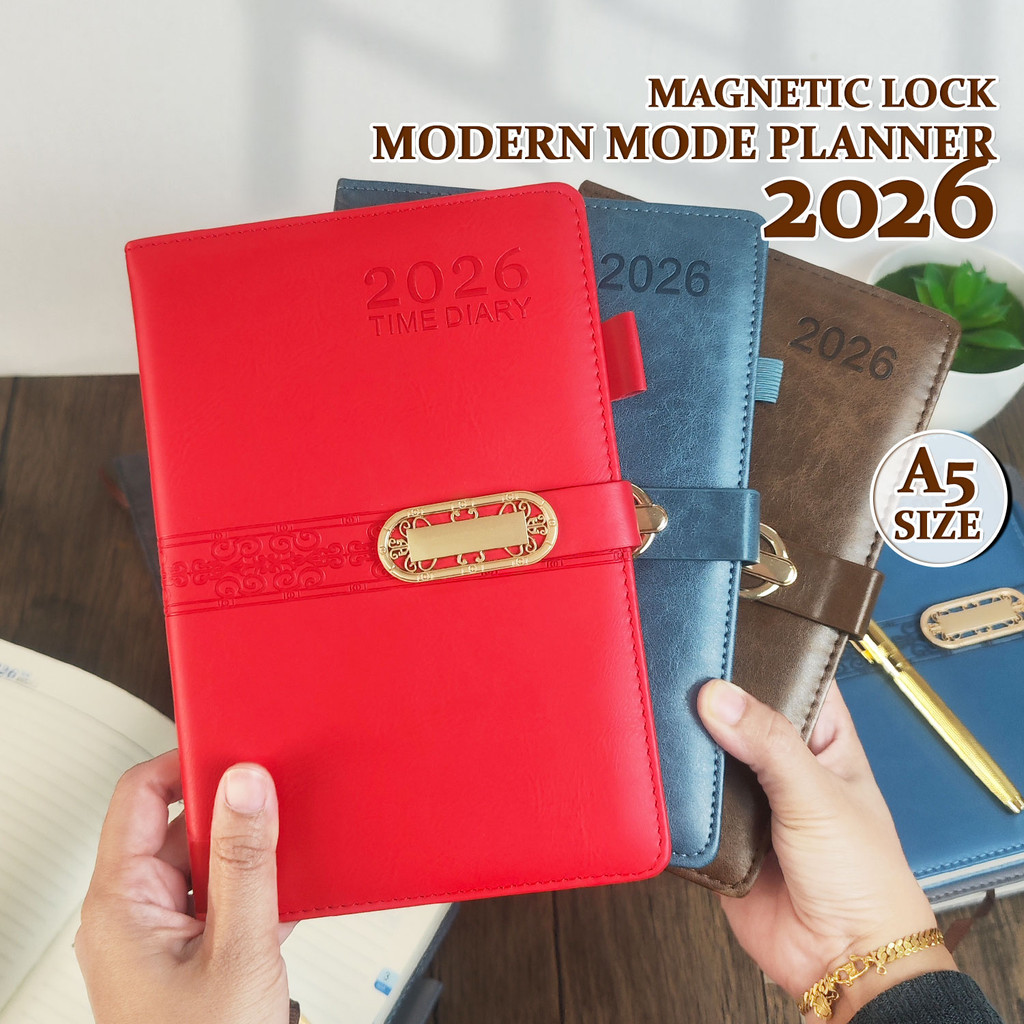 VCR 2026 Modern Mode Planner with Magnetic Lock A5 Size Stationery ...