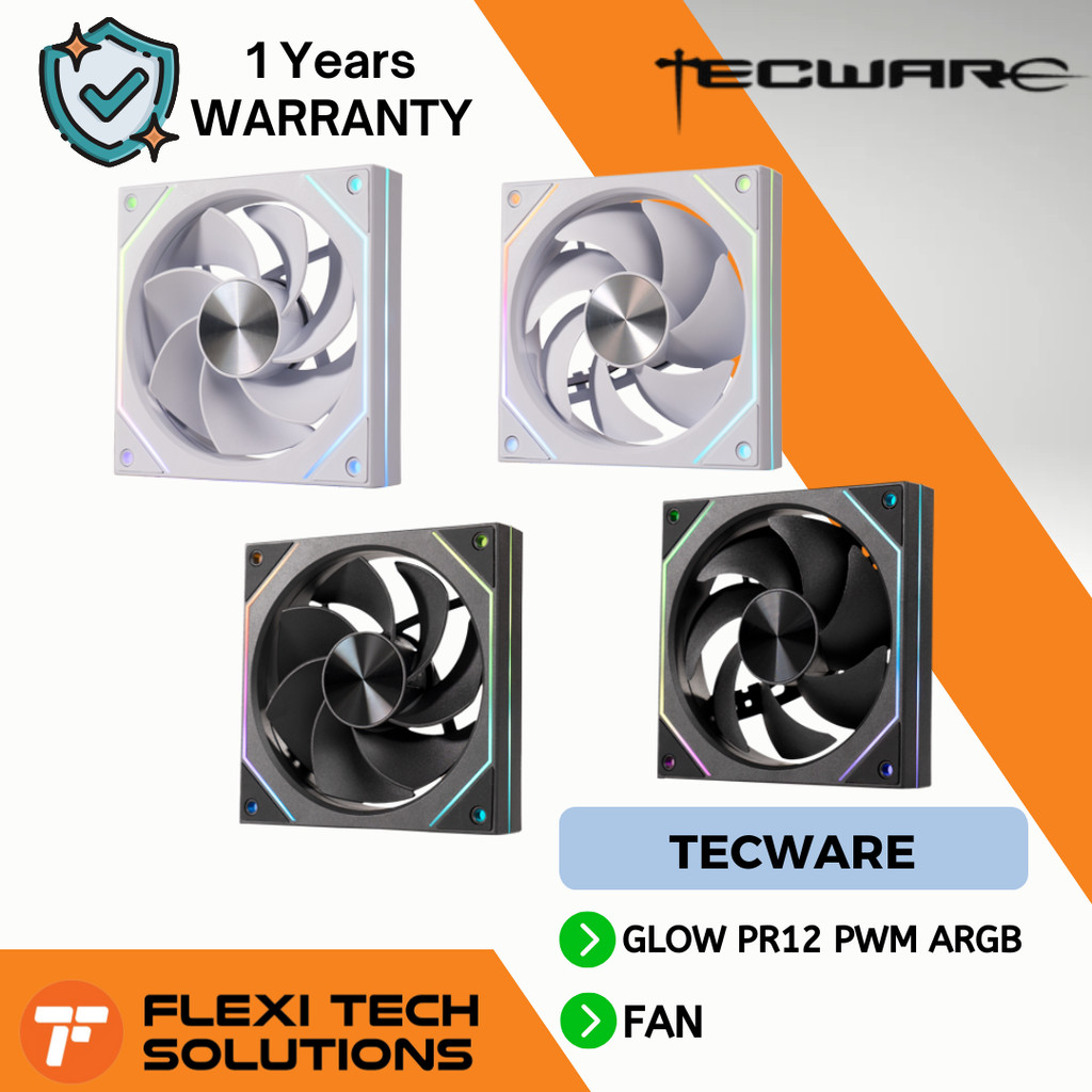 Flexi Tech TECWARE GLOW PR12 PWM ARGB Normal/REVERSED BLADE SINGLE FAN ...
