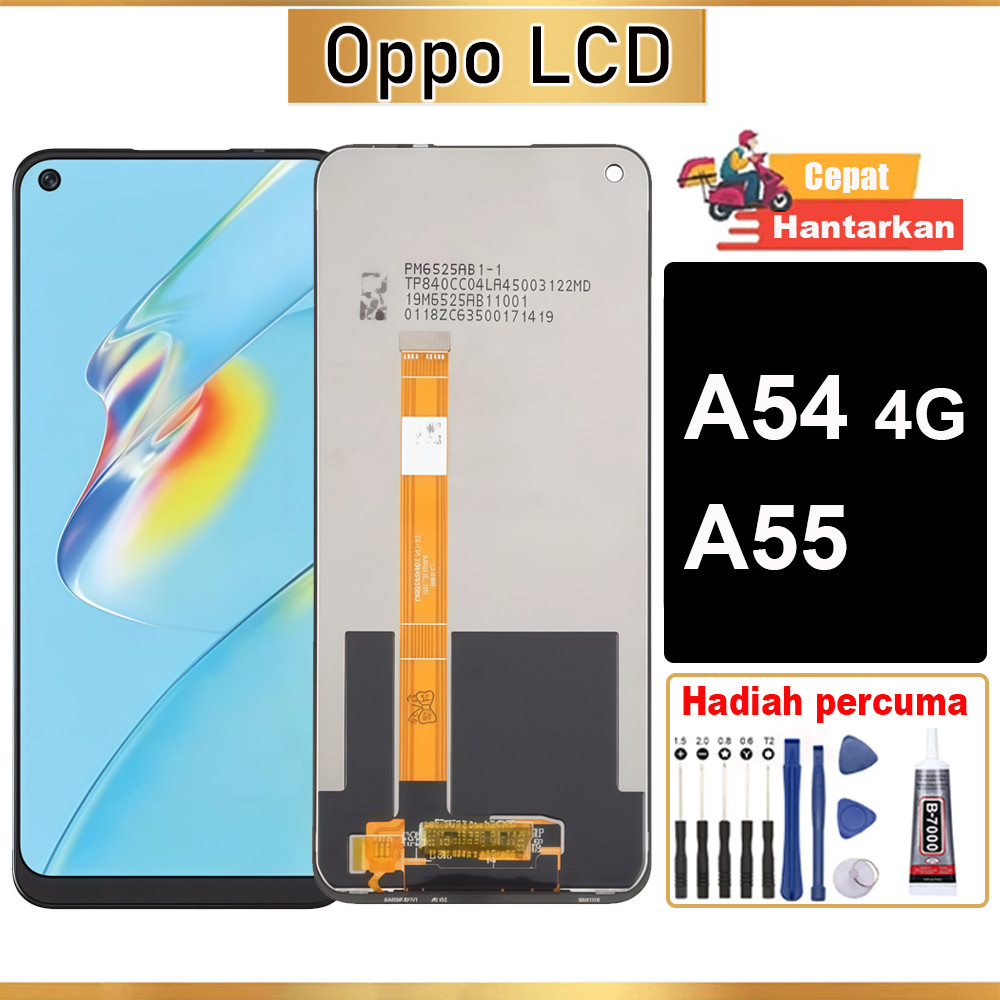 Original For OPPO A54 4G A55 4G 5G LCD Original Display Penggantian Pemasangan Digitizer Skrin ...