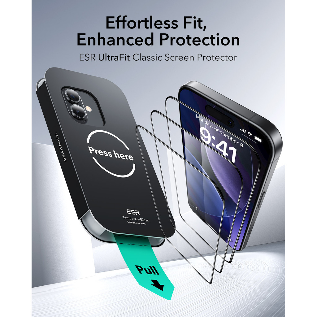 ESR UltraFit Classic Tempered Glass Screen Protector For iPhone 17 ...