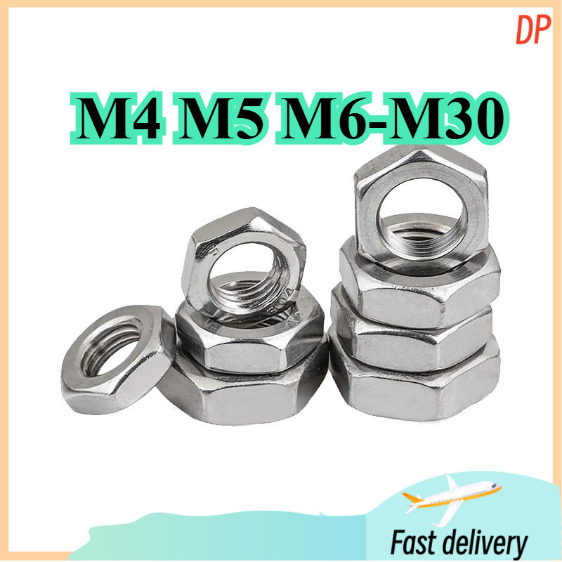 Hex Nut 316 Stainless Steel Hexagon Nut Hexagon Screw Bolt Lock Nut ...