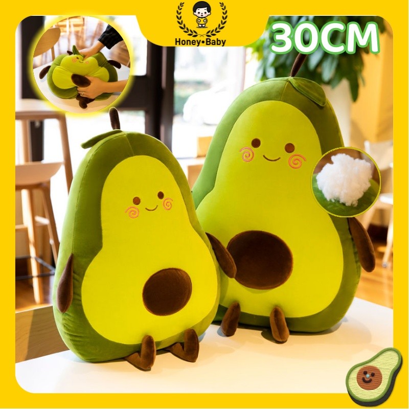 30CM Cute Avocado Plush Toy Sleeping Pillow Green Avocado Doll Stuffed ...