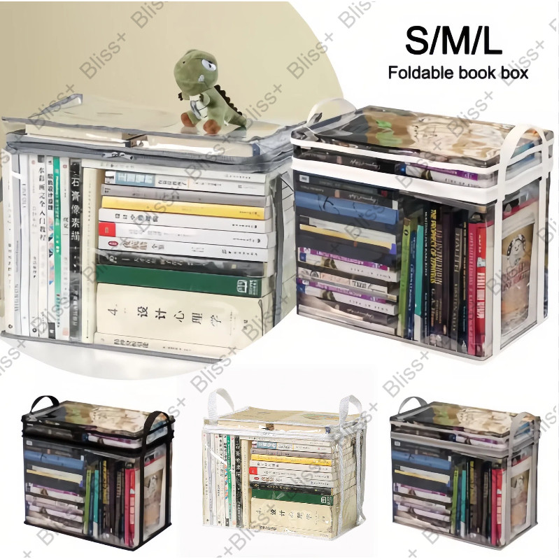 Multi-functional Book Organiser Foldable Storage Box Waterproof Book ...