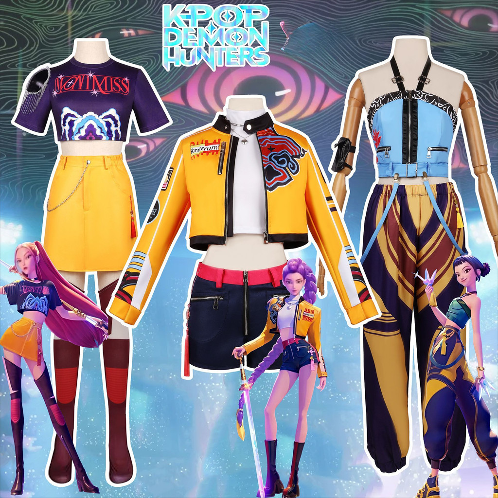 Huntrix Girl Group Cosplay Clothes Kpop Demon Hunter Theme Party Outfit ...