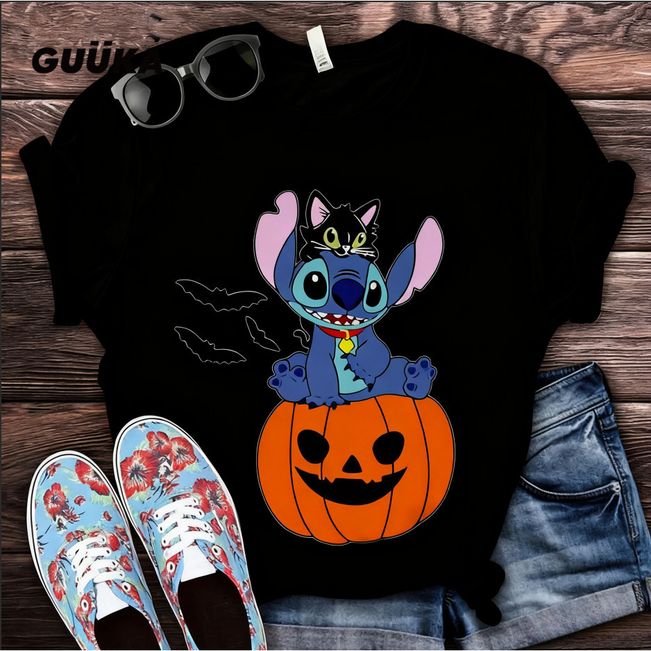 Stitch Halloween & Diwali T-Shirt ,Parent-child T-Shirt Kids Adult ...
