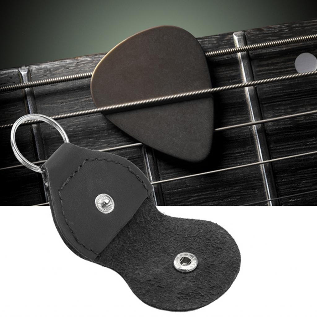 Guitar Pick Holder Storage Musical Instrument Supplies PU Leather ...