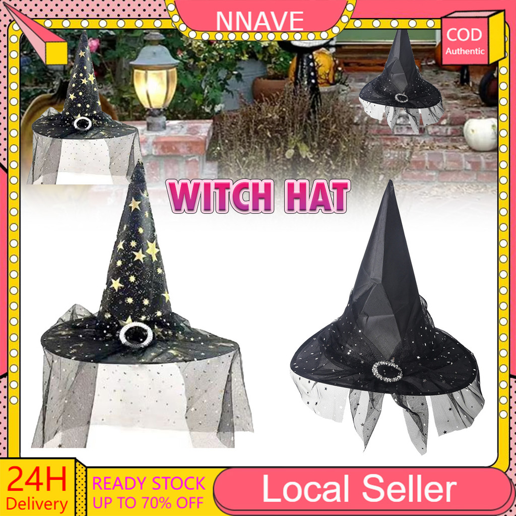 Halloween Witch Hat Children Adult Black Pointed Oxford Cloth Magician ...
