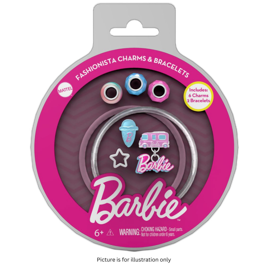 Barbie Fashionista Charms & Bracelets Set DIY Jewelry Kit Colorful ...