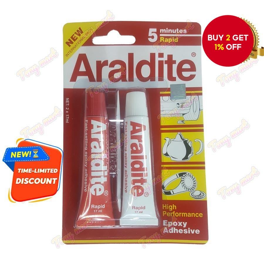 Araldite Fast Multi-Purpose Epoxy Adhesive, Quick Drying, Clear Finish ...