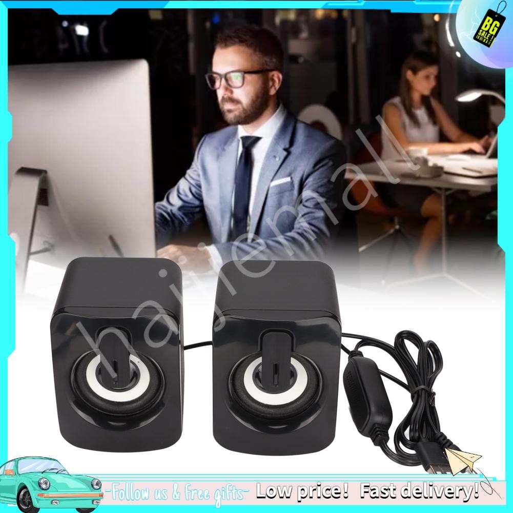 haijiemall-my Mini Computer Speaker Stereo Less Distortion USB Powered ...