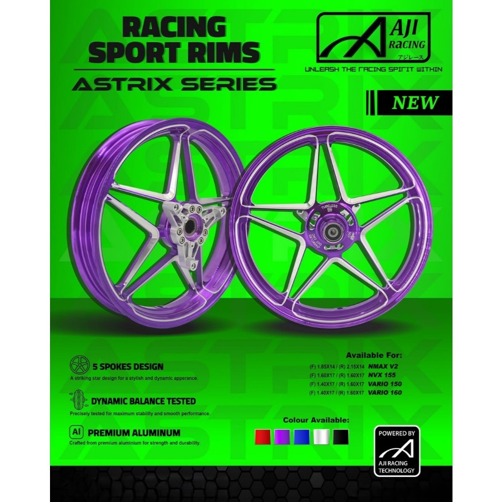 AJI RACING ASTRIX SERIES SPORT RIM STAR CNC SPORT RIM XMAX NVX NMAX V2 ...