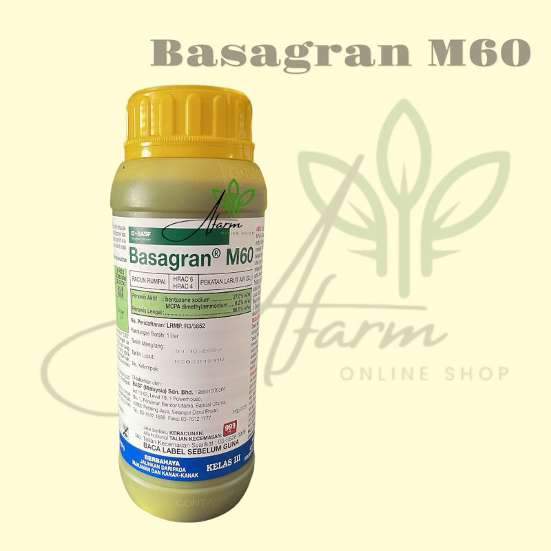 BASAGRAN M60 1Liter Racun rumput dalam padi/Herbicide/bentazone sodium ...