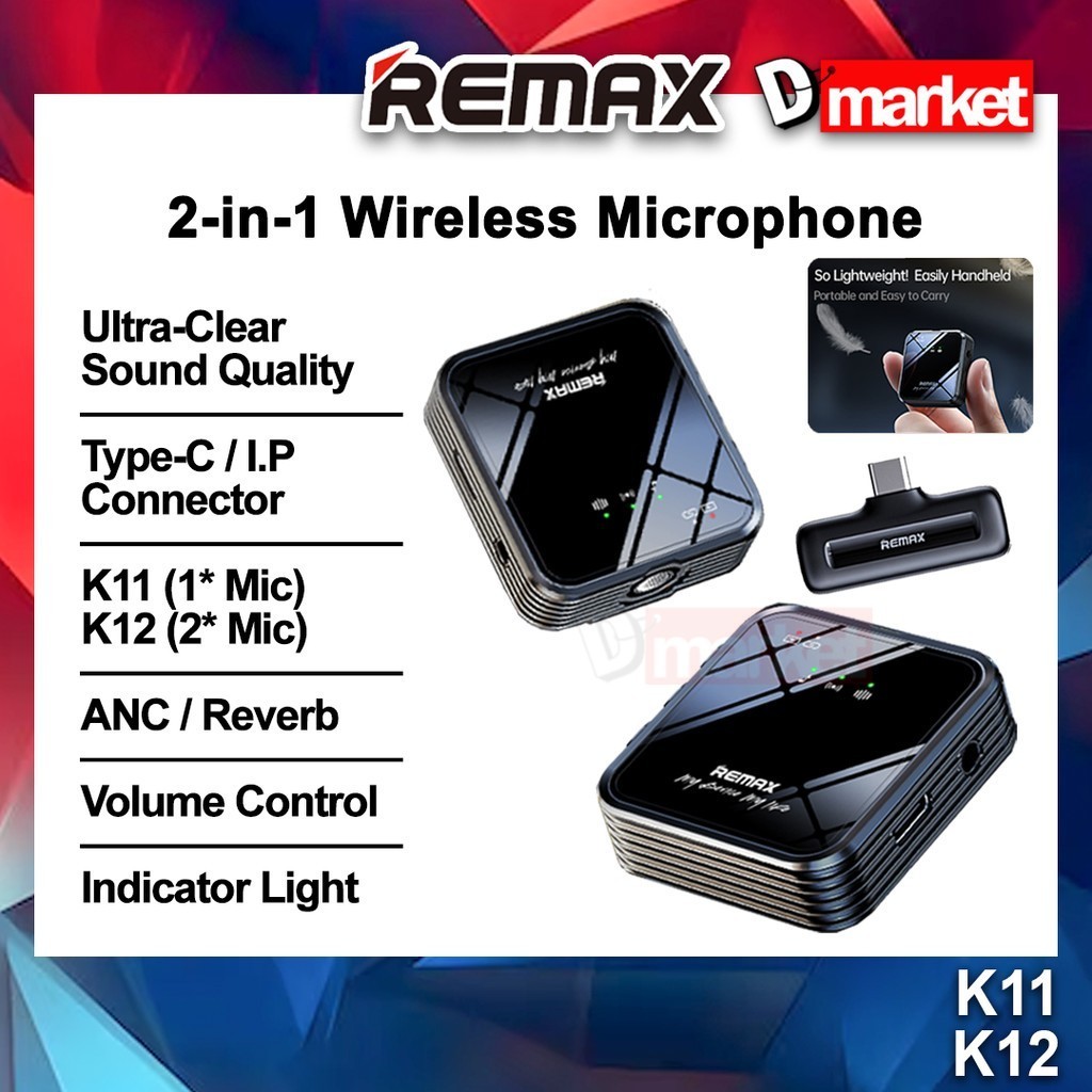Remax K11 Wireless Microphone Livestream Mic Remax K12 Ultra Clear ...