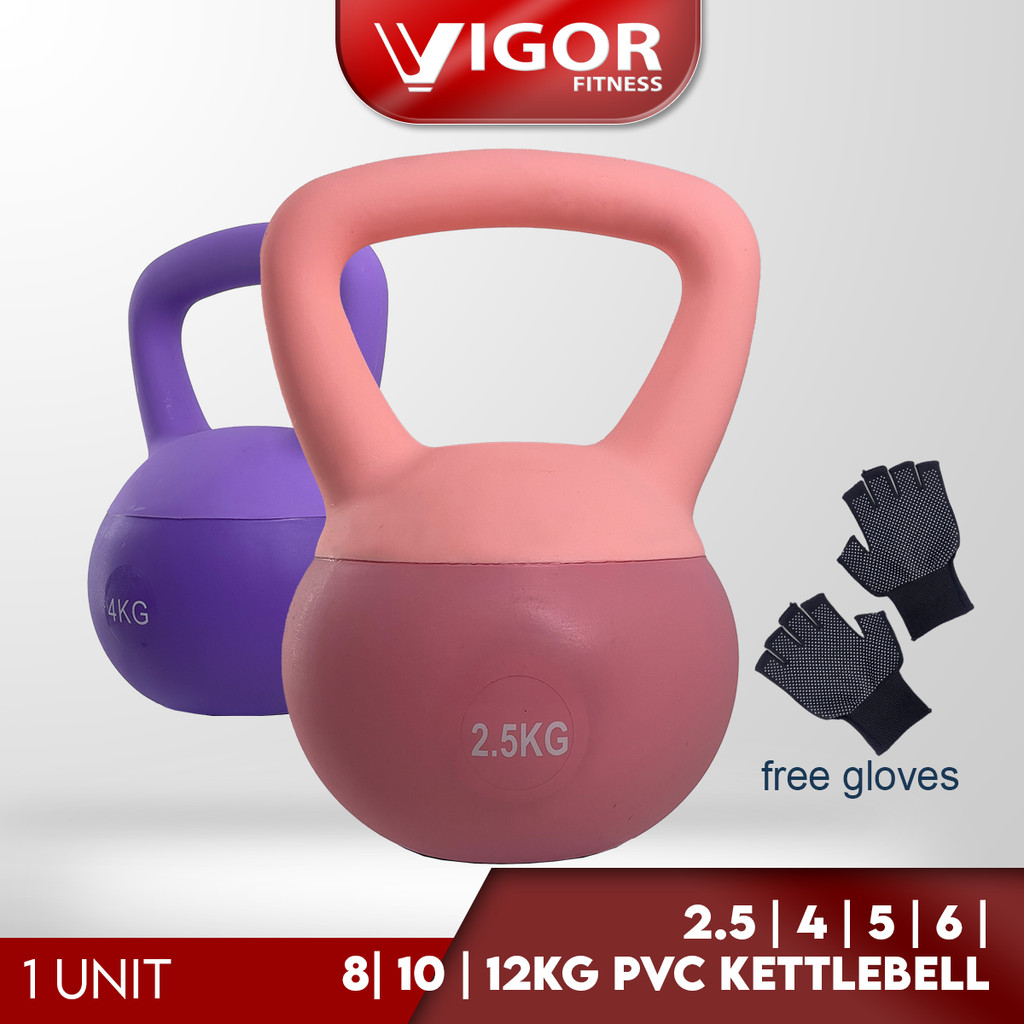 Vigor Fitness PVC Soft Kettlebell (2.5kg 4kg 5kg 6kg 8kg 10kg 12kg ...